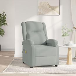 vidaXL Massagesessel Elektrisch Hellgrau Samt