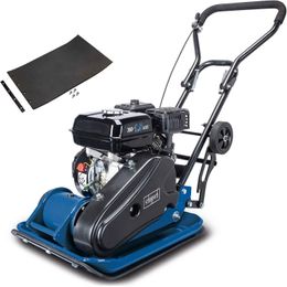 Scheppach Rüttelplatte Benzin HP1400S Verdichter Rüttler | 2PS | 50kg | 13kN Verdichtungsdruck | 25cm Verdichtungstiefe | inkl. Fahrwerk & Gummimatte