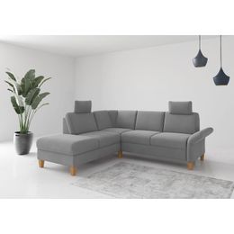 Home Affaire Ecksofa »Rochelle, L-Form« wahlweise mit Armteilverstellung, Bettfunktion und Bettkasten grey
