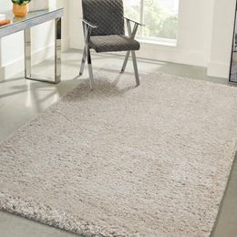 MERINOS Hochflor-Teppich »Recycle Floki 961« rechteckig 50 mm Höhe Shaggy aus recyceltem Polyester, meliert, Wohnzimmer beige Obermaterial: 100%...