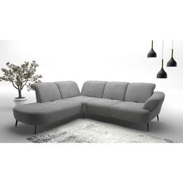 Sit & More SIT&MORE Ecksofa »Dance, L-Form, inkl. Sitztiefenverstellung« inkl. Click&Seat, optional mit Kopfteilverstellung grey