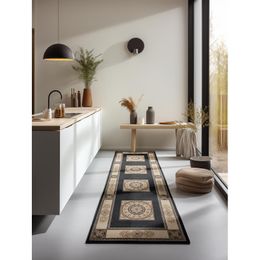 NOURISTAN L&auml;ufer &raquo;Shindand&laquo; rechteckig 8 mm H&ouml;he Orient Optik, strapazierf&auml;hig, pflegeleicht, robust Schwarz Oberfl&auml;che: 100% Polypropylen B : 80...