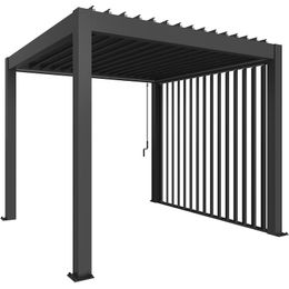 BioHort Pavillonseitenteil &raquo;Seitenwand f&uuml;r 3, 5m-Seite von -Pergola&laquo; manuell verstellbare Lamellenwand in Sandwichbauweise dunkelgrau-metallic