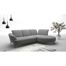 Sit & More SIT&MORE Ecksofa »Dance, L-Form, inkl. Sitztiefenverstellung« inkl. Click&Seat, optional mit Kopfteilverstellung grau