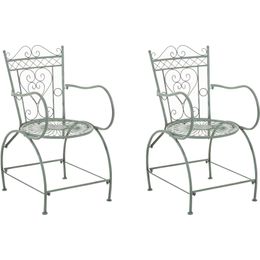 CLP 2er Set Stühle Sheela handgefertigt mit antiker Patina,antik-grün