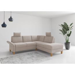 Home Affaire Ecksofa &raquo;Rochelle, L-Form&laquo; wahlweise mit Armteilverstellung, Bettfunktion und Bettkasten grau 100% Polyester
