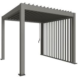 BioHort Pavillonseitenteil &raquo;Seitenwand f&uuml;r 3, 5m-Seite von -Pergola&laquo; manuell verstellbare Lamellenwand in Sandwichbauweise quarzgrau-metallic