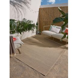 benuta Nest In- & Outdoor-Teppich Metro Beige 80x150 cm - Teppich für Balkon, Terrasse & Garten
