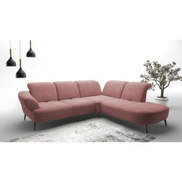 Sit & More SIT&MORE Ecksofa »Dance, L-Form, inkl. Sitztiefenverstellung« inkl. Click&Seat, optional mit Kopfteilverstellung rose
