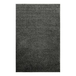HOMIE LIVING Teppich &raquo;Gino&laquo; quadratisch 30 mm H&ouml;he Hochflor, gewebt, weich, uni, Wohnzimmer, Schlafzimmer, waschbar anthrazit grau Obermaterial:...