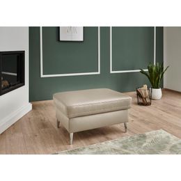 Die PlanBar Hocker &raquo;PN-EM23187&laquo; Set, Aufklappbar mit Stauraum, hochwertiges Glattleder beige