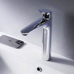 AM.PM Waschtischarmatur Hoch Wasserhahn Bad Waschbecken Armatur Einhebelmischer Chrom Badarmatur Mischbatterie für Badezimmer Aufsatzwaschbecken