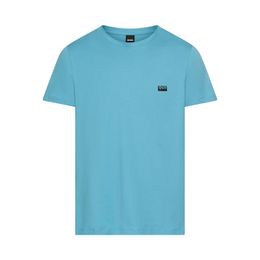 BOSS T-Shirt Rundhals, Jersey, kleines Logo, regular fit Light/Pastel Blue 453 M M Rundhalsshirt von BOSS