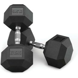 ATLETICA Hexagon Hantel Set | 27,5 kg - 37,5 kg | PVC Umhüllung | jeweils 2,5 kg Steigerung | Professioneller Bezug