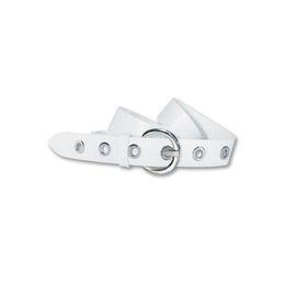 Silbergift Lederg&uuml;rtel mit gl&auml;nzenden Metall&ouml;sen wei&szlig;