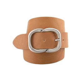 Bernd G&ouml;tz BERND G&Ouml;TZ Lederg&uuml;rtel mit silberfarbener Schlie&szlig;e caramel