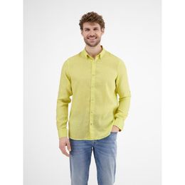Lerros Langarmhemd »Herrenhemd in Leinen-Baumwoll-Blend« FADED YELLOW 3XL - Normalgrößen Normalgrößen 3XL REGULAR FIT (normale Passform)