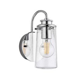 Elstead Braelyn Wandleuchte E27 Poliertes Chrom Klar IP44