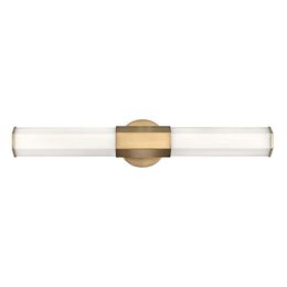 Elstead Facet LED Wandleuchte 2-fach Heritage Messing Opal geätzt IP44