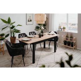 Finori Ausziehtisch Coburg 120 Artisan-Eiche und Schwarz