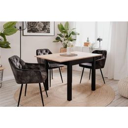 Finori Ausziehtisch Coburg 80 Artisan-Eiche und Schwarz