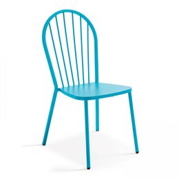 Bistrostuhl aus Metall, Honfleur Blau - Oviala