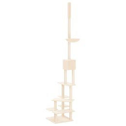vidaXL Kratzbaum Deckenhoch Creme 268,5-294,5 cm