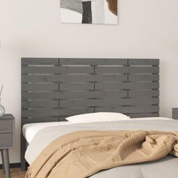 vidaXL Wand-Kopfteil Grau 146x3x63 cm Massivholz Kiefer