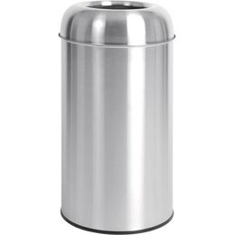 Bolero offener Edelstahl Abfallbehälter silber 40L