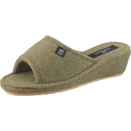 CR&Eacute;ATION L Damen Pantoffel aus Baumwoll-Frottee pistazie Gr&ouml;&szlig;e 37