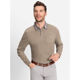 Marco Donati Herren Langarmshirt in 2-in-1-Optik, sesam, Gr&ouml;&szlig;e 44/46