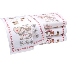 unisex K&uuml;chenhandtuch ecru-beige-bedruckt, Gr&ouml;&szlig;e 45x70 cm - Frottier (2 St&uuml;ck)