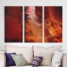 Bilderwelten 3-teiliges Leinwandbild - Querformat Antelope Canyon