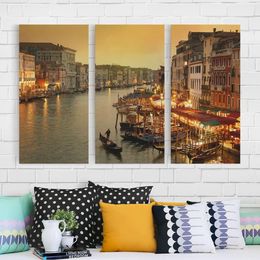 Bilderwelten 3-teiliges Leinwandbild - Querformat Gro&szlig;er Kanal von Venedig