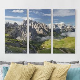 Bilderwelten 3-teiliges Leinwandbild - Querformat Italienische Alpen