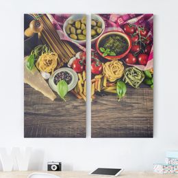 Bilderwelten 2-teiliges Leinwandbild - Quadrat Pasta