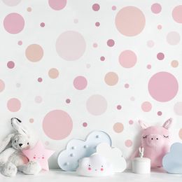 Bilderwelten Wandtattoo Punkte Konfetti Rosa Set - Wandsticker Wandaufkleber Kinderzimmer, Babyzimmer, Mädchenzimmer, Mädchen