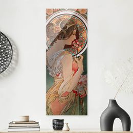 Glasbild Alfons Mucha - Schl&uuml;sselblume