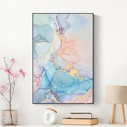 Akustik-Wechselbild Aquarell Pastell Bunt mit Gold