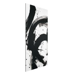 Bilderwelten Alu Dibond Outdoor Bild originell schwarz weiss Abstrakt wetterfest - Onyx in Bewegung - Deko Wohnzimmer Schlafzimmer