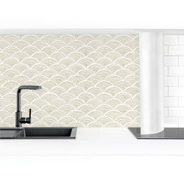 Bilderwelten K&uuml;chenr&uuml;ckwand Boho Kleine B&ouml;gen Muster Gr&uuml;n
