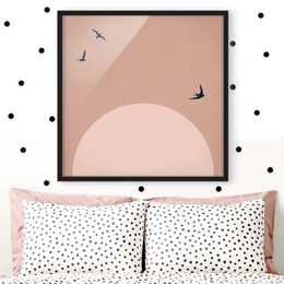 Bilderwelten Bild mit Rahmen Sonnenuntergang in Rosa