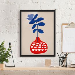 Bilderwelten Bild mit Rahmen Rote Blumenvase