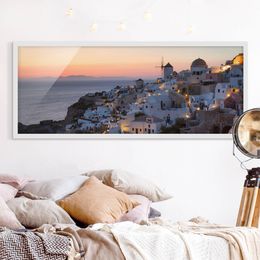 Bild mit Rahmen Santorini bei Nacht