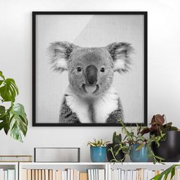 Bilderwelten Bild mit Rahmen Koala Klaus Schwarz Wei&szlig;