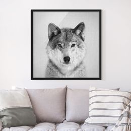 Bilderwelten Bild mit Rahmen Wolf Wendelin Schwarz Wei&szlig;