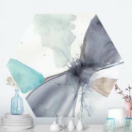 Hexagon Fototapete selbstklebend Libellentanz I