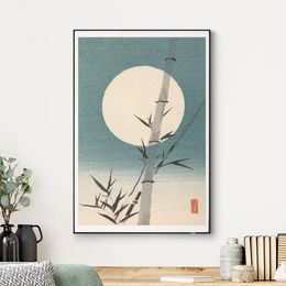 Wechselbild Japanische Zeichnung Bambus und Mond