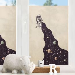 Bilderwelten Fensterfolie Himmel Illustration Sichtschutz beige - Kosmischer Schal - Himmel Wohnzimmer Schlafzimmer Küche
