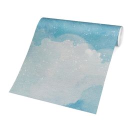 Bilderwelten Kinderzimmer Fototapete Wolken Wasserfarben - Vliestapete Kindertapeten Tapeten Motivtapete M&auml;dchen Junge Baby Babyzimmer Blau Himmel